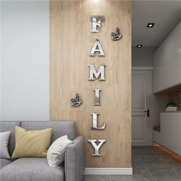 Wall Decor | Family Wall Decor Letter Signs Acrylic Mirror Stickers ...